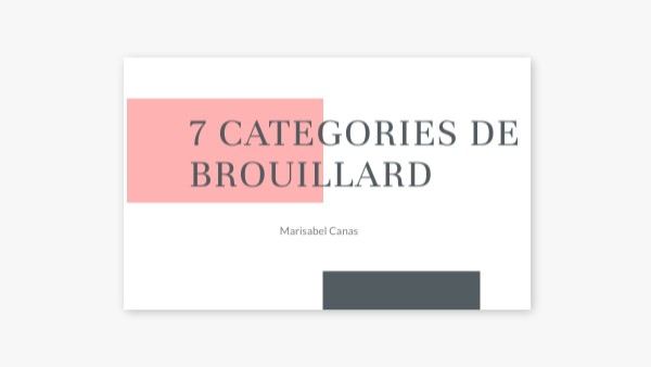 7 categories DE brouillard | Genially