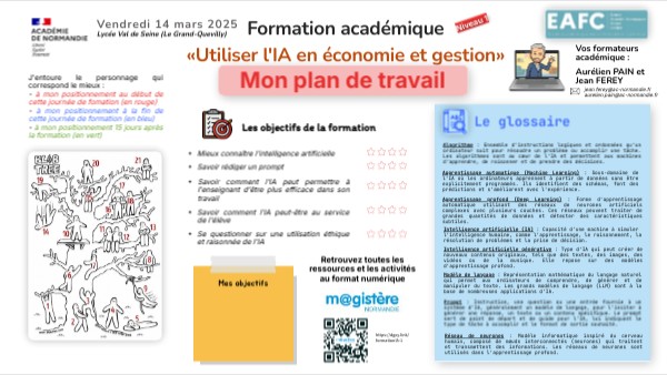 Plan de travail - Formation IA 14032525 | Genially