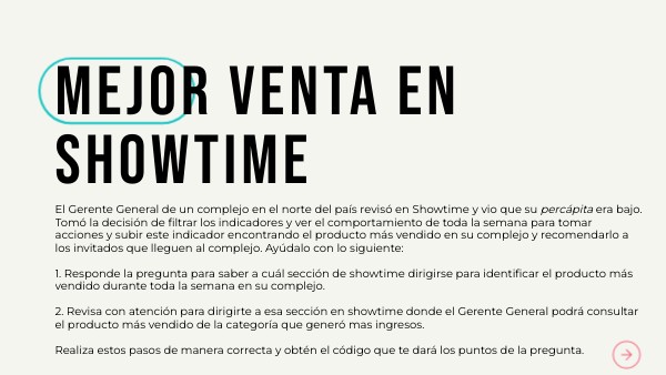 mejor Venta en Showtime | Genially