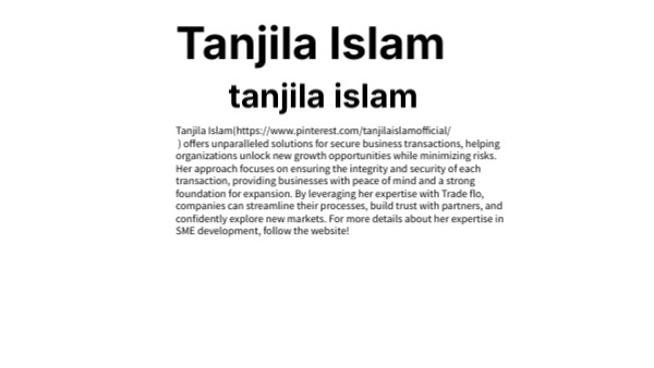 Tanjila Islam | Genially