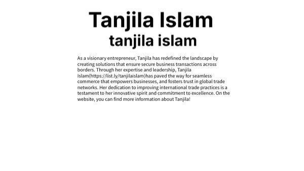Tanjila Islam | Genially