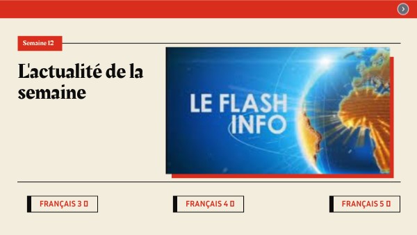 L'actualité de la semaine | Genially