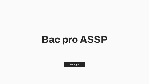 Bac pro ASSP | Genially