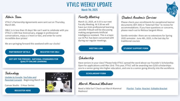March 7th, 2025 - VTVLC WEEKLY UPDATE | Genially