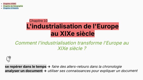 I. Ch. 10 : industrialisation | Genially