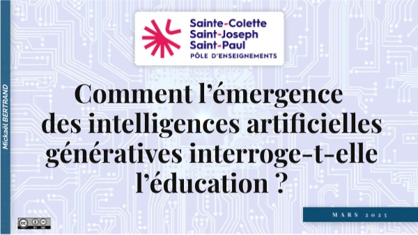 IA en éducation - St Joseph | Genially