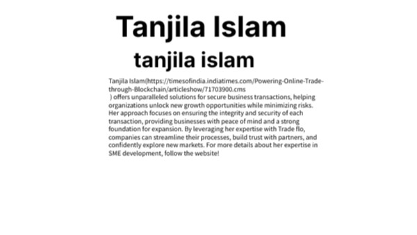 Tanjila Islam | Genially