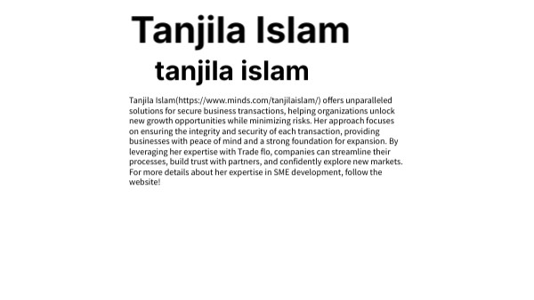 Tanjila Islam | Genially