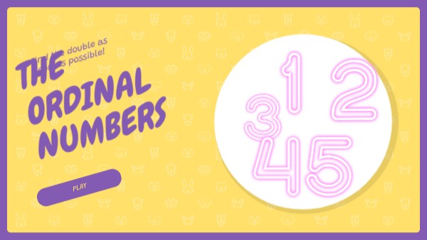 The ordinal numbers | Genially