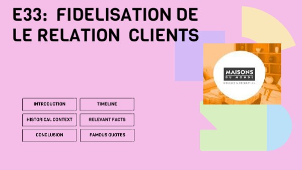 e33: Fidelisation de le relation clients | Genially