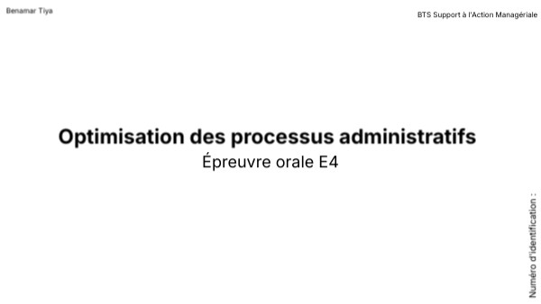 Optimisation des processus administratifs | Genially