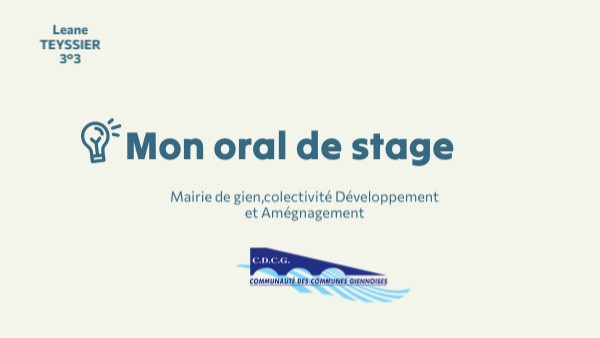 Mon oral de stage | Genially