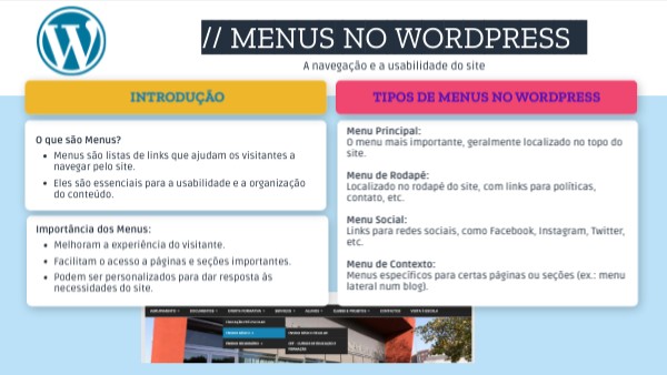 Menus no WP | Genially