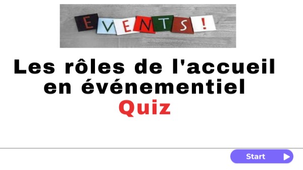 Les rôles de l'accueil en événementiel Quiz | Genially