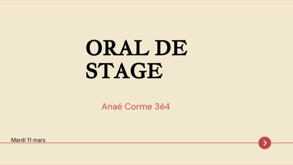 ORAL DE STAGE | Genially