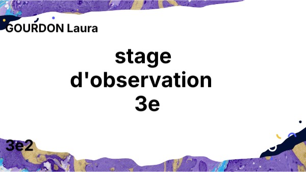 stage d'observation 3e | Genially