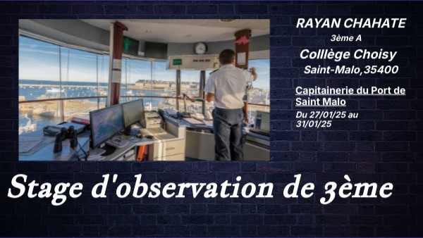 Stage d'observation de 3ème | Genially