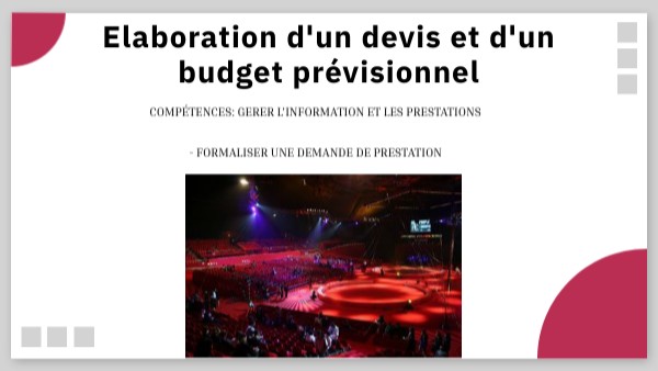 Elaboration d'un devis et d'un budget prévisionnel | Genially