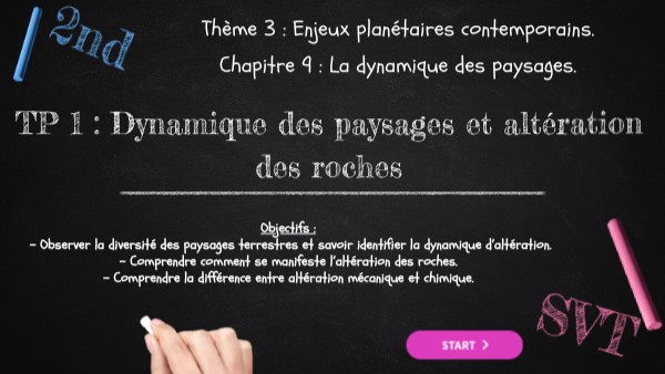 Chap 9 - TP 1 : Dynamique des paysages et altération des roches | Genially