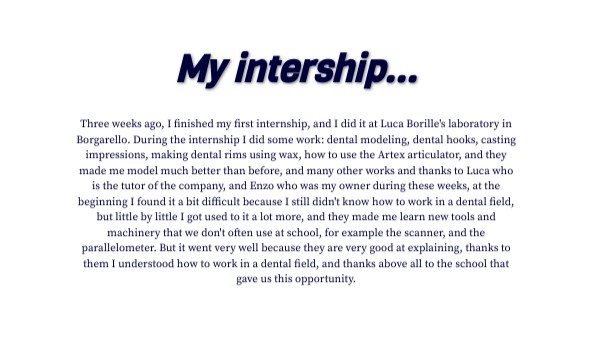 My intership... | Genially