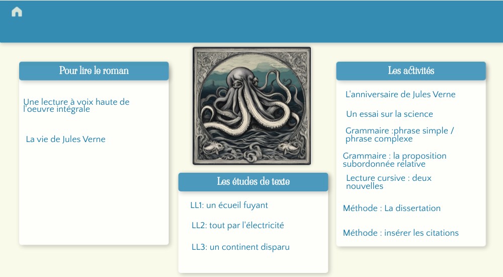 Vingt mille lieues sous les mers Présentation de la séquence | Genially