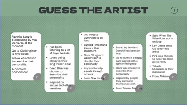 guess the Artist | Genially