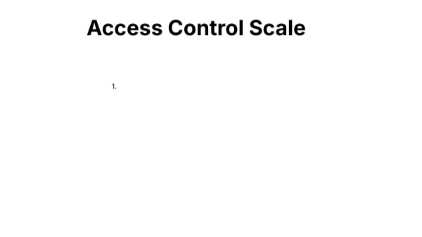 Access Control Scale | Genially