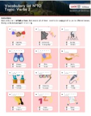 Vocabulario lista Tema: Verbos 2 | Genially
