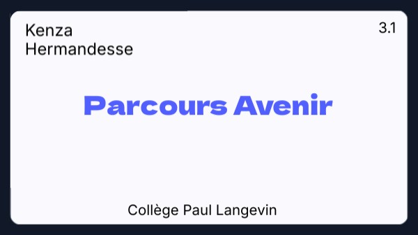 Parcours Avenir | Genially