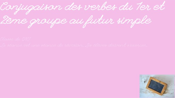 Conjugaison des verbes du 1er et 2ème groupe au futur simple | Genially