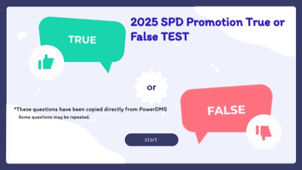 2025 SPD Promotion True or False TEST | Genially