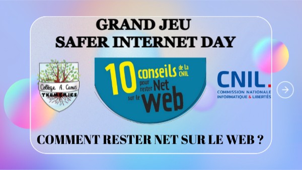 GRAND JEU SAFER INTERNET DAY | Genially