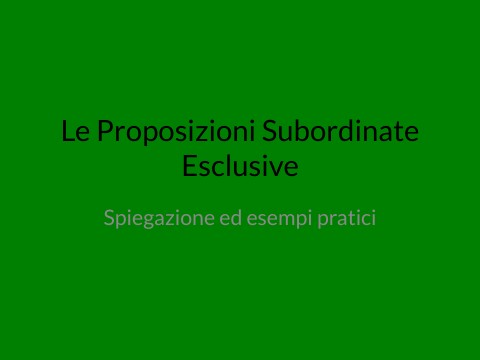 Subordinate_Esclusive_ | Genially