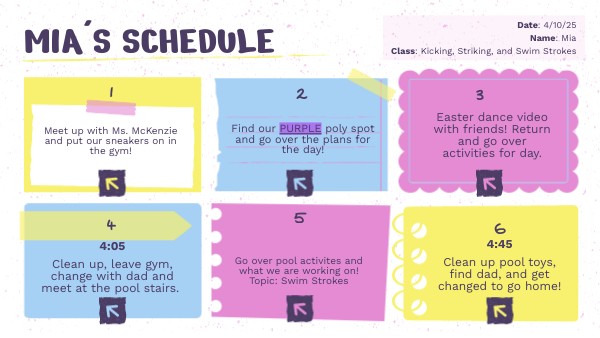 Mia's Schedule | Genially