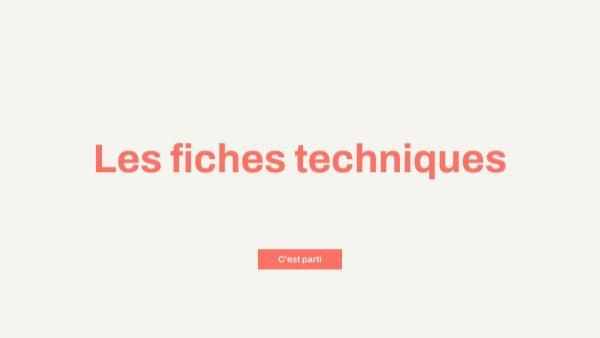 Les fiches techniques | Genially