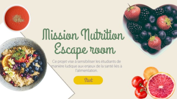 Mission Nutrition Escape room | Genially