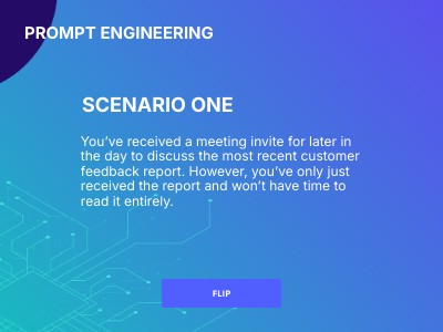 Prompt engineering scenario cards | Genially