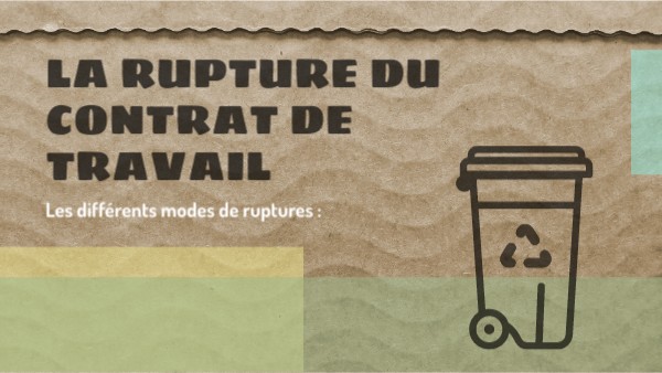 la rupture du contrat de travail | Genially