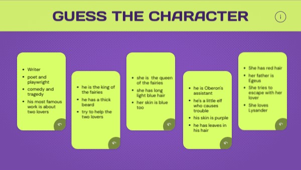 Guess the character | Genially