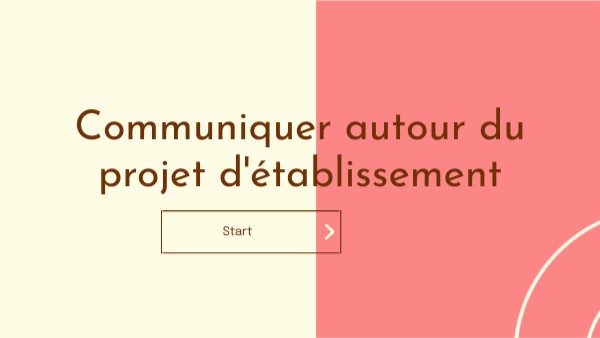 Communiquer autour du projet d'établissement | Genially
