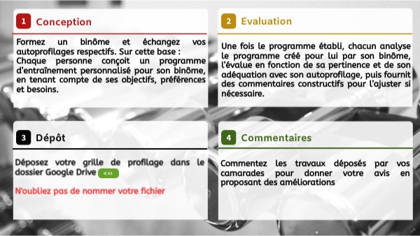 Création Progamme d'entraînement | Genially