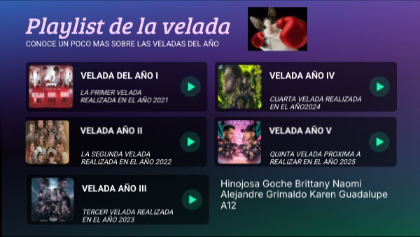 Playlist de la velada | Genially