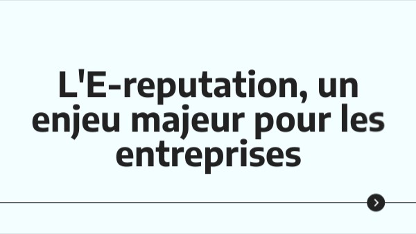 L'E-reputation, un enjeu majeur pour les entreprises | Genially