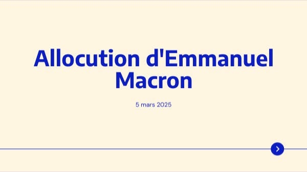 Allocution d'Emmanuel Macron | Genially