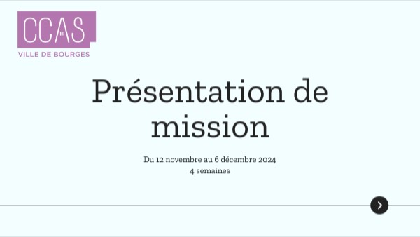 Présentation de mission CCAS | Genially