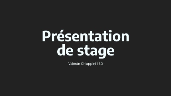 Présentation de stage | Genially