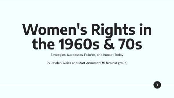 Women's Rights in the 1960s & 70s | Genially