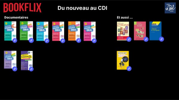 Bookflix 2/2 mars 2025 Lycée Saint Paul - Lens | Genially