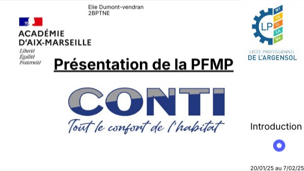 Présentation de la PFMP | Genially