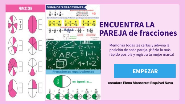 ENCUENTRA LA PAREJA de fracciones | Genially